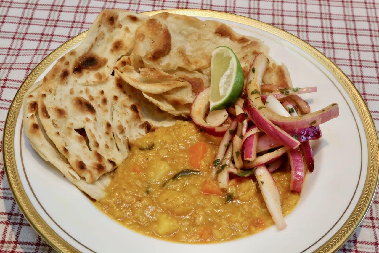 Vegetarian Roti Canai Lentil Curry Recipe | dobbernationLOVES