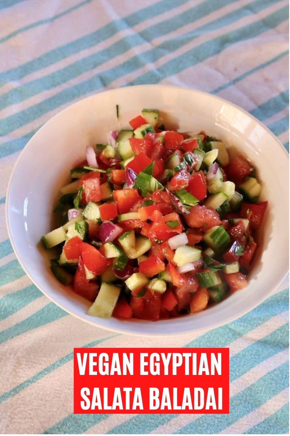 Salata Baladi Egyptian Cucumber Tomato Onion Salad Recipe ...