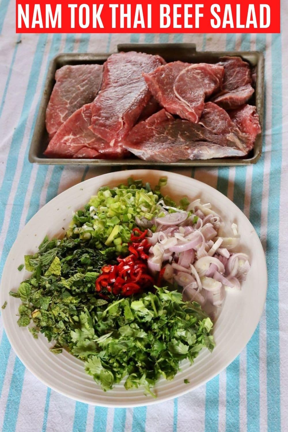 Nam Tok Authentic Thai "Waterfall Beef" Salad Recipe