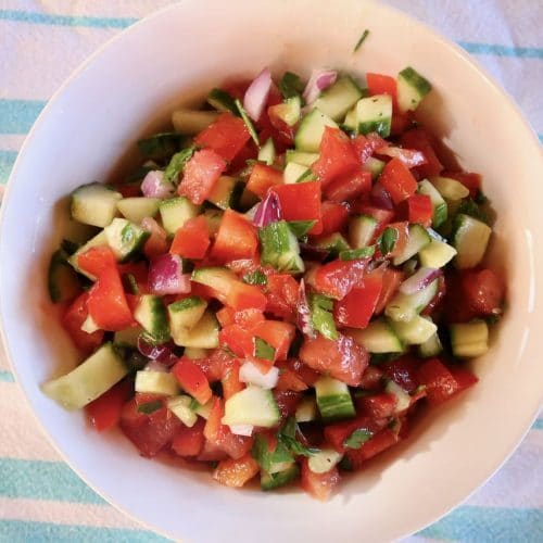 Salata Baladi Egyptian Cucumber Tomato Onion Salad Recipe ...