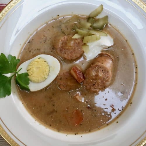Traditional Polish Sour Rye Zurek Soup Recipe | dobbernationLOVES