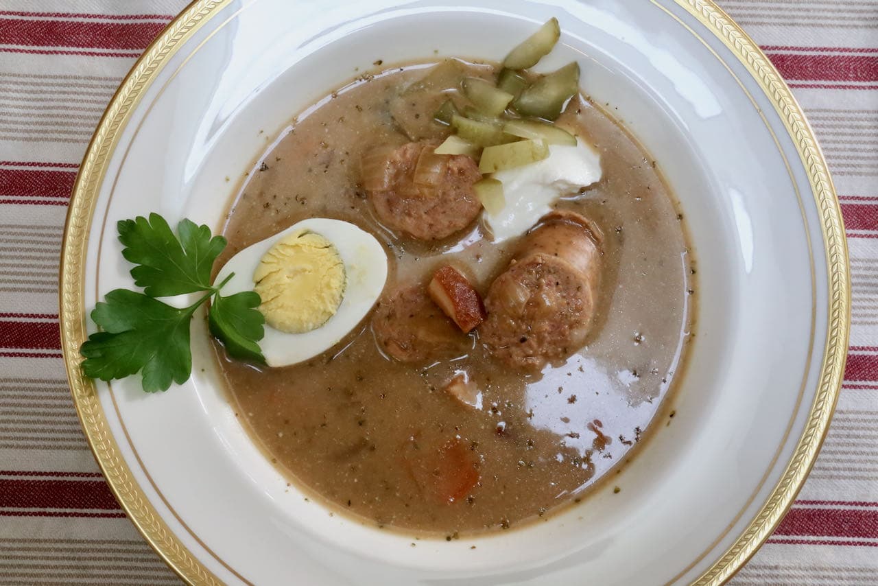 Traditional Polish Sour Rye Zurek Soup Recipe | dobbernationLOVES