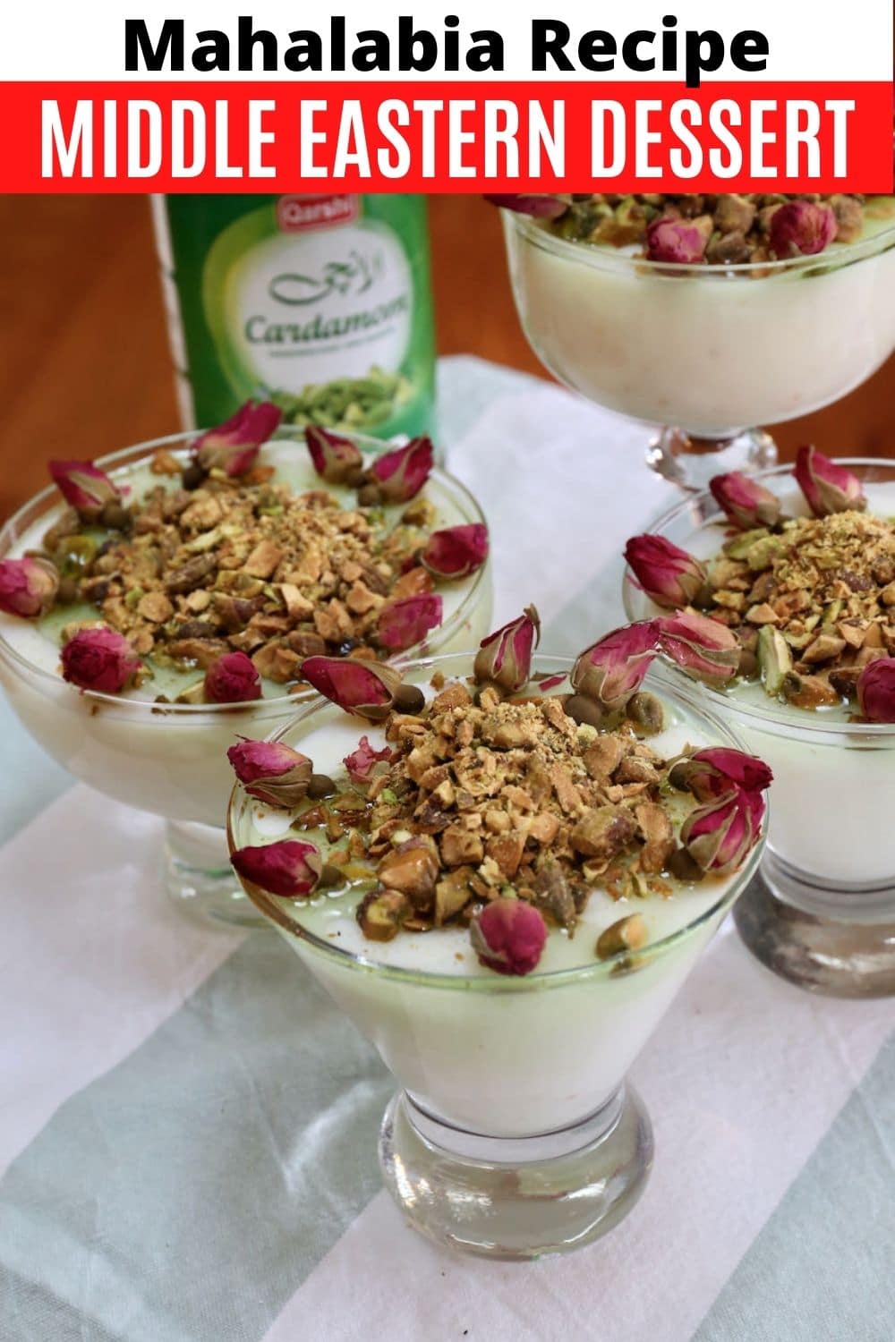 Mahalabia Middle Eastern Rose Pistachio Milk Pudding Recipe