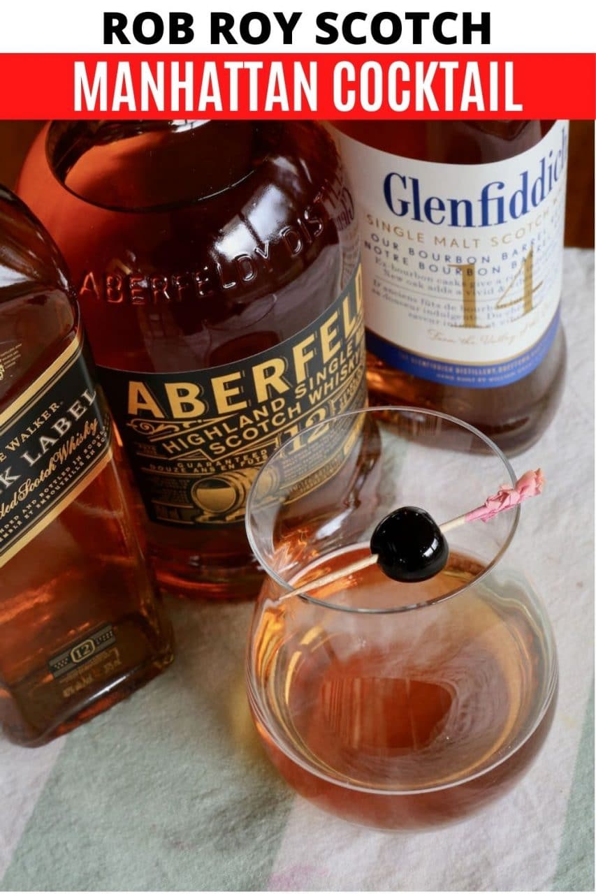 Perfect Rob Roy Scotch Manhattan Cocktail Recipe | dobbernationLOVES