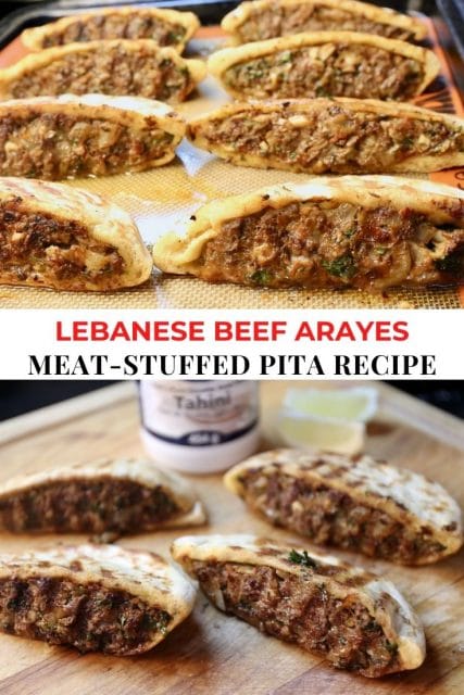 Lebanese Spiced Minced Beef Stuffed Pita Arayes Recipe