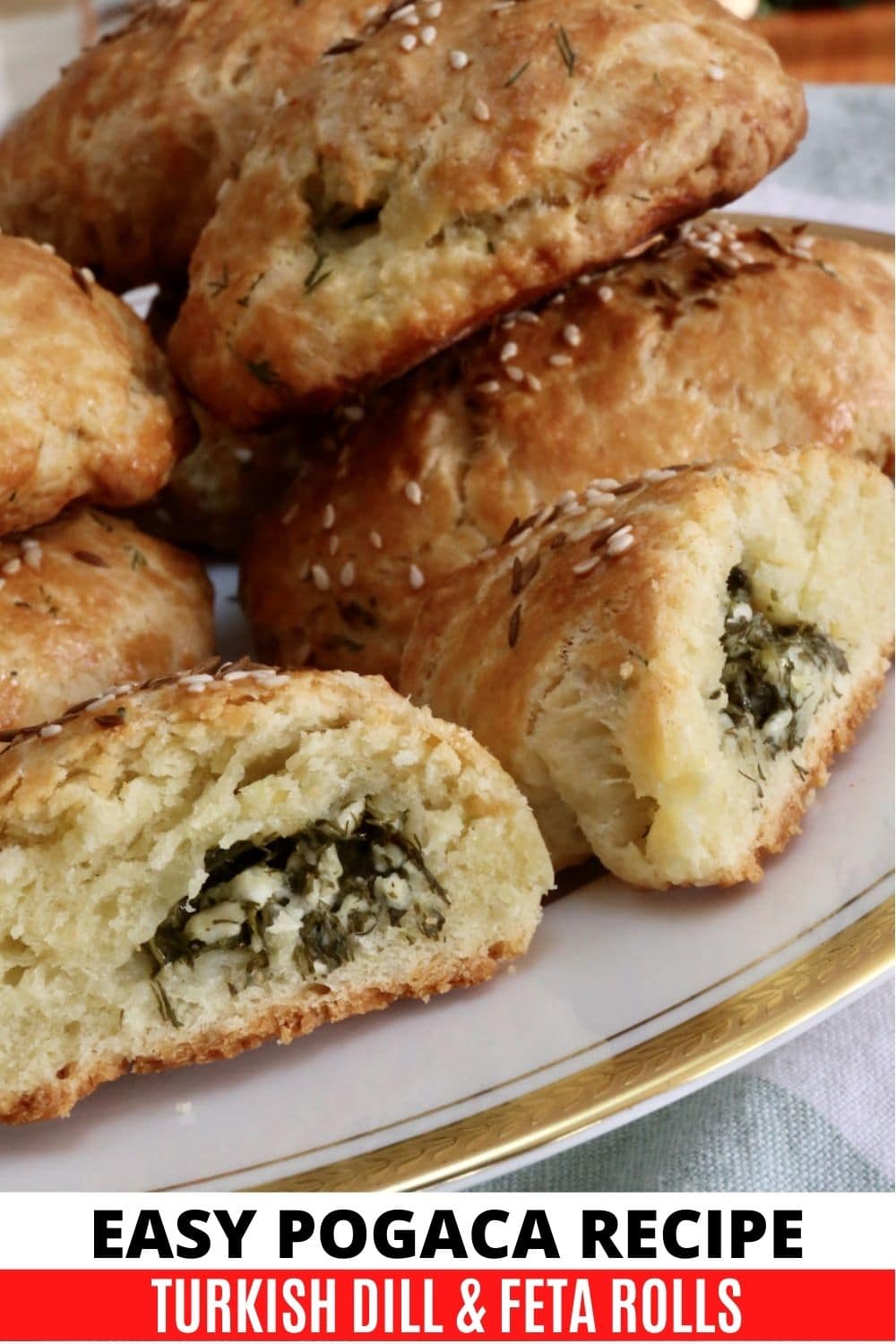 Turkish Pogaca Feta and Dill Bread Rolls Recipe | dobbernationLOVES
