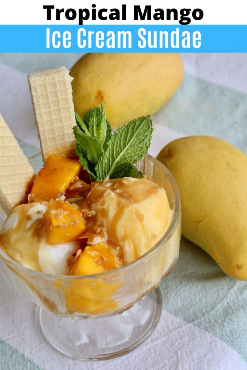 Tropical Coconut Mango Ice Cream Sundae Recipe | dobbernationLOVES
