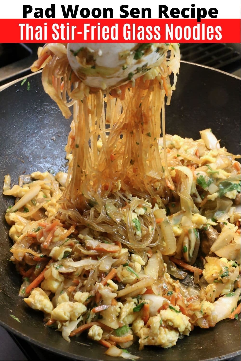 Thai Glass Noodle Stir Fry Pad Woon Sen Recipe | dobbernationLOVES