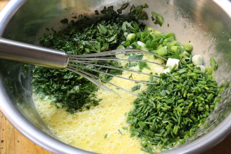Ejjeh Vegetarian Lebanese Herb Omelette Recipe | dobbernationLOVES