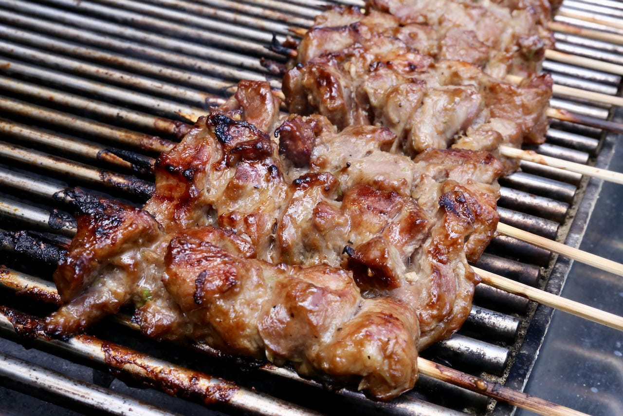 Moo Ping BBQ Grilled Thai Pork Skewers Recipe | dobbernationLOVES