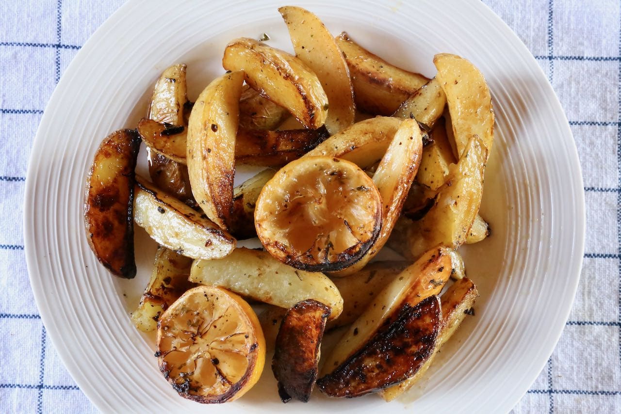 Vegan Crispy Oven Roasted Cypriot Cyprus Potatoes Recipe