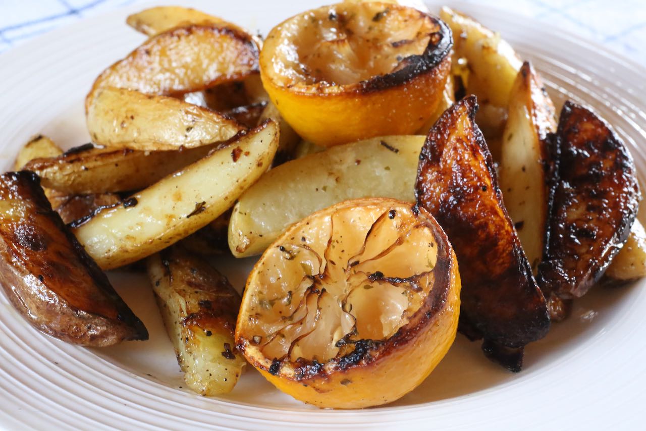 Vegan Crispy Oven Roasted Cypriot Cyprus Potatoes Recipe
