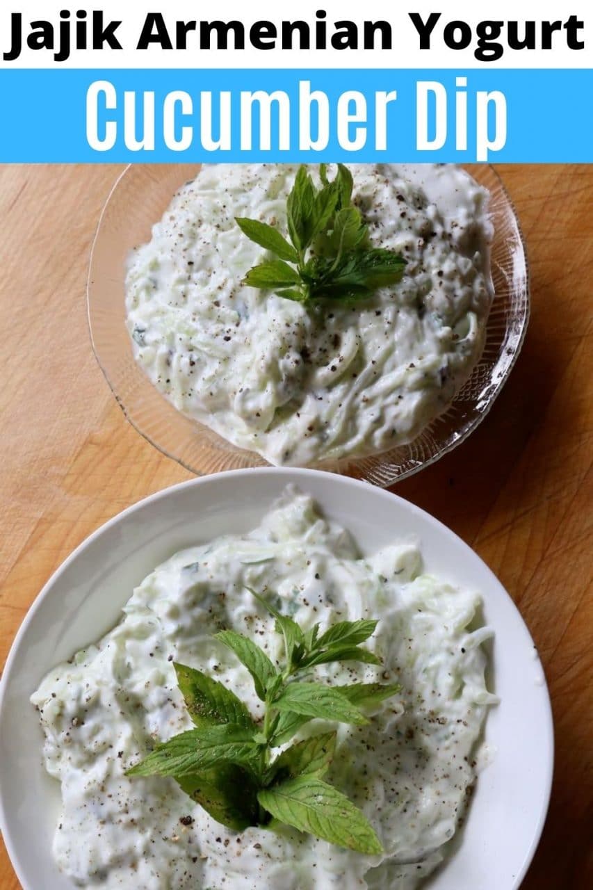 Jajik Middle Eastern Cucumber Yogurt Mint Sauce Salad Dip Recipe