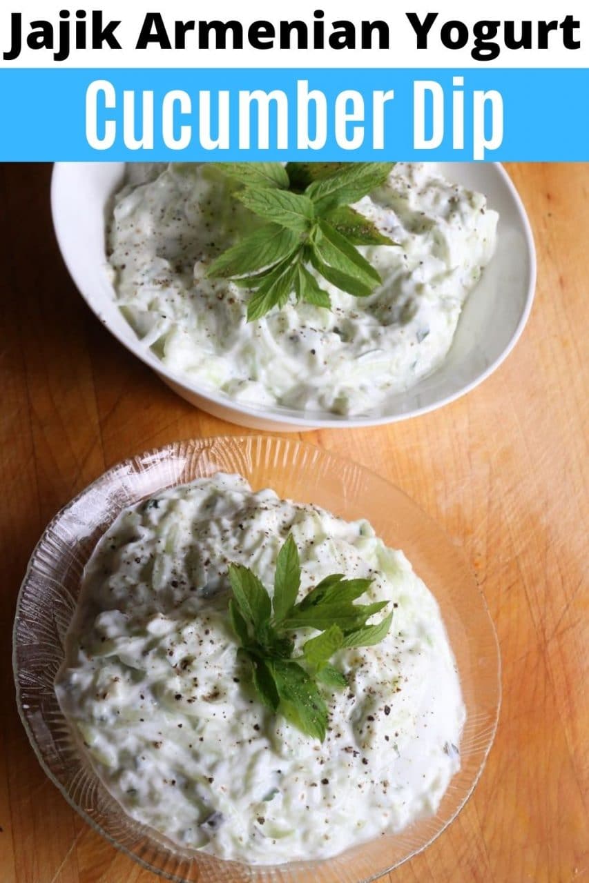 Jajik Middle Eastern Cucumber Yogurt Mint Sauce Salad Dip Recipe