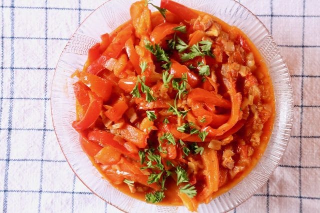 Lecho Hungarian Tomato Red Pepper Stew Recipe