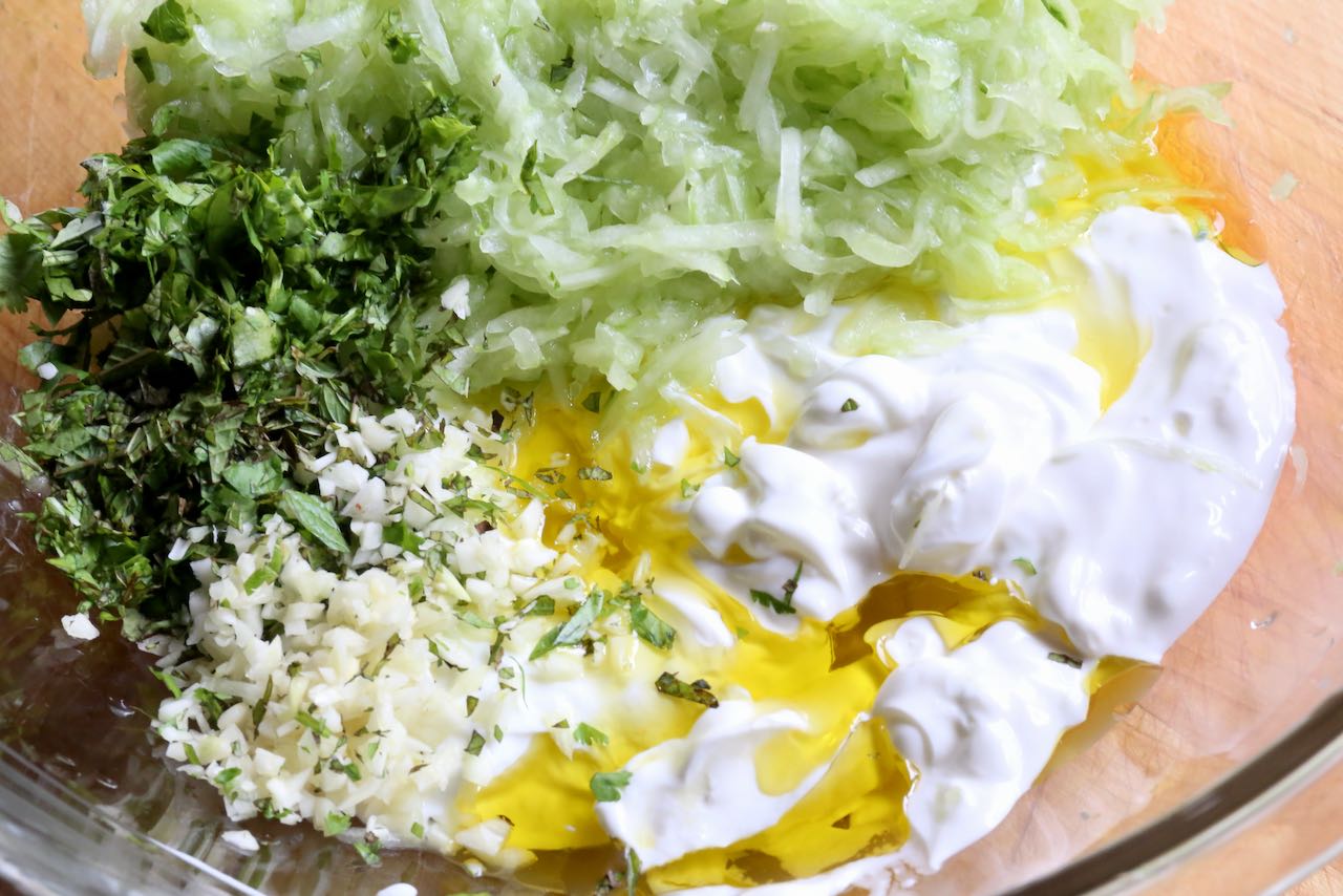 Jajik Middle Eastern Cucumber Yogurt Mint Sauce Salad Dip Recipe