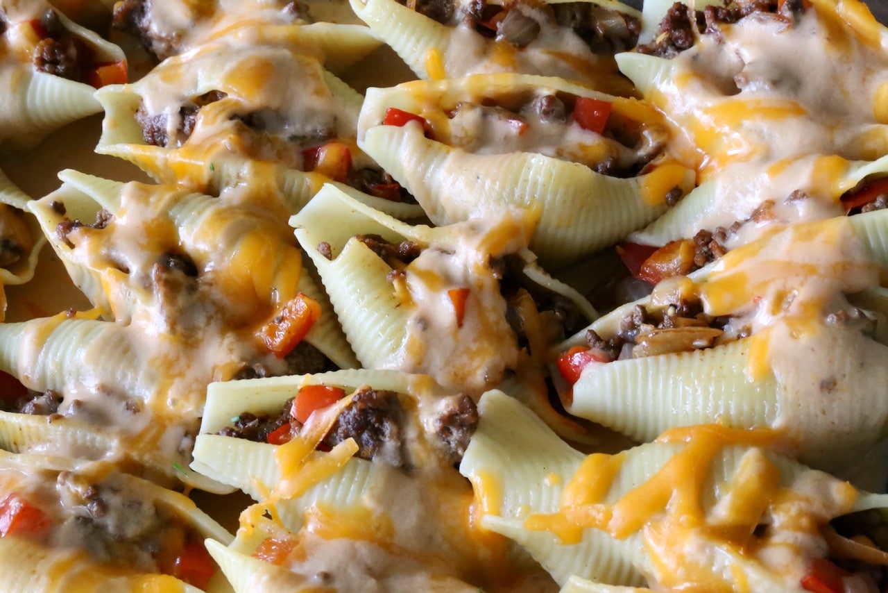 Philly Cheesesteak Stuffed Pasta Shells Recipe