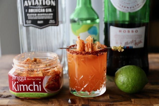 Spicy Korean Kimchi Soju Cocktail Drink Recipe