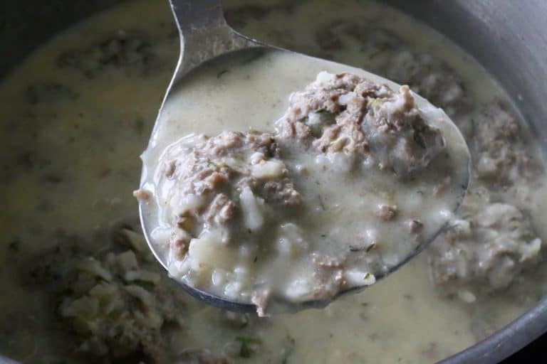 Lemon Greek Meatball Soup Giouvarlakia/Youvarlakia Recipe