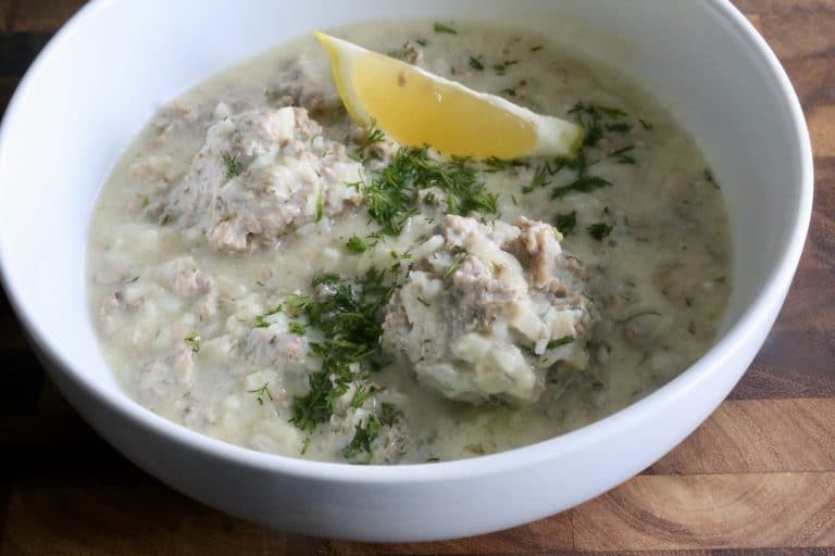 Lemon Greek Meatball Soup Giouvarlakia/Youvarlakia Recipe