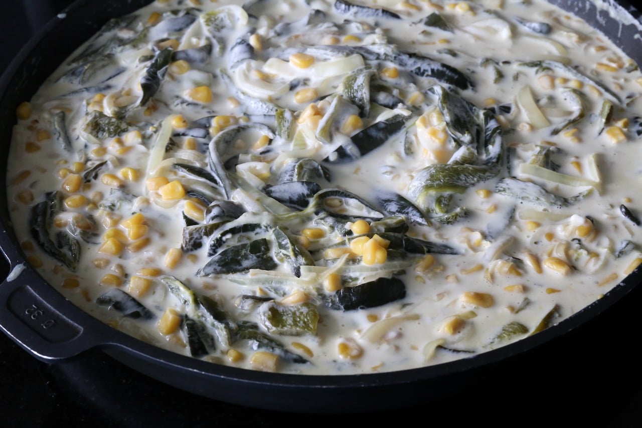 Rajas con Crema Mexican Roasted Poblanos in Cream Recipe ...