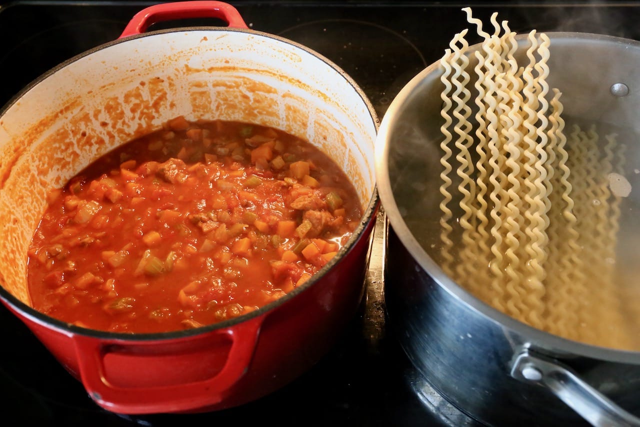 Calabrese Pasta Sauce Recipe With Fusilli | dobbernationLOVES
