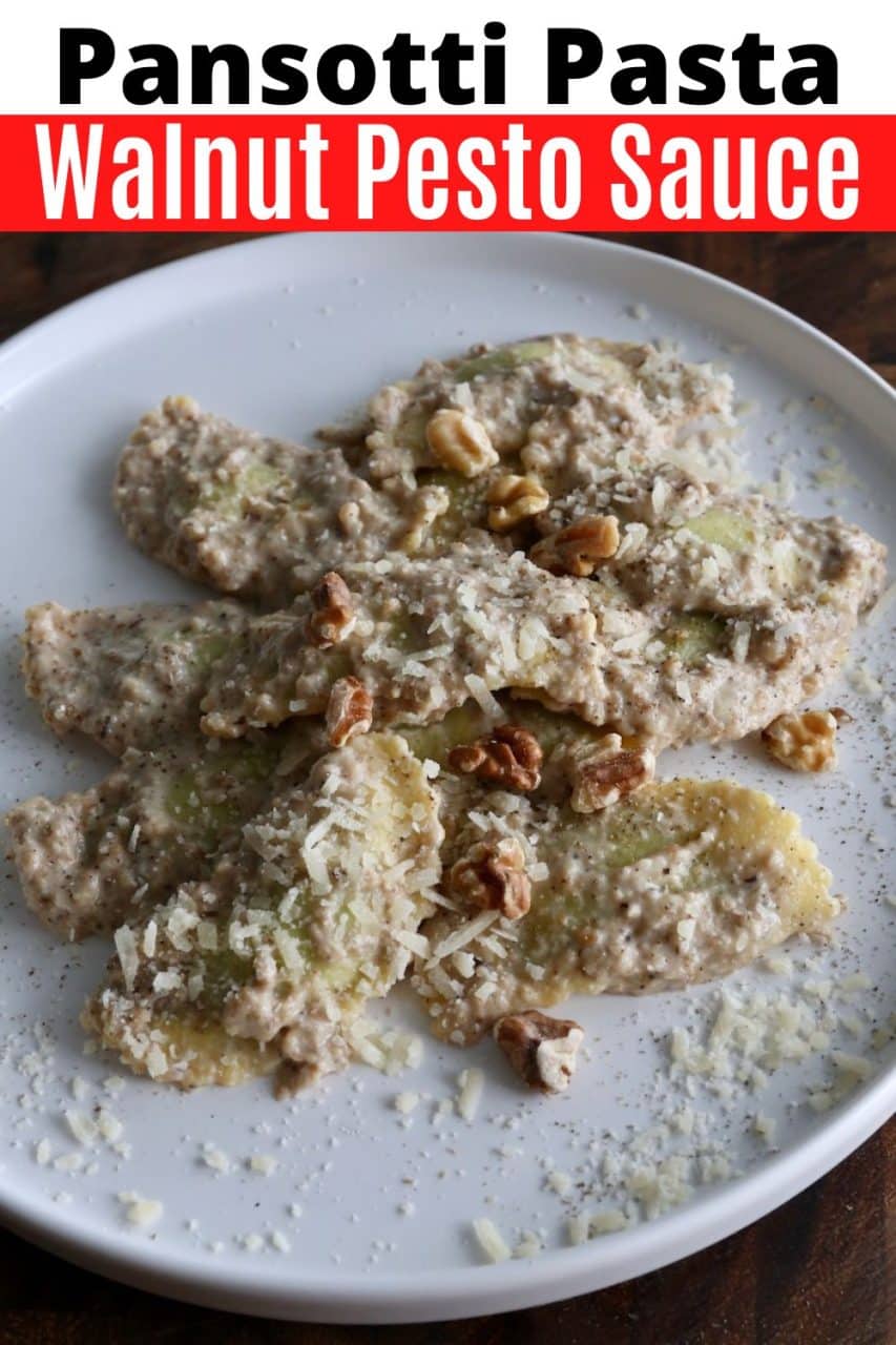 Pansotti Pasta with Genovesi Walnut Pesto Sauce Recipe