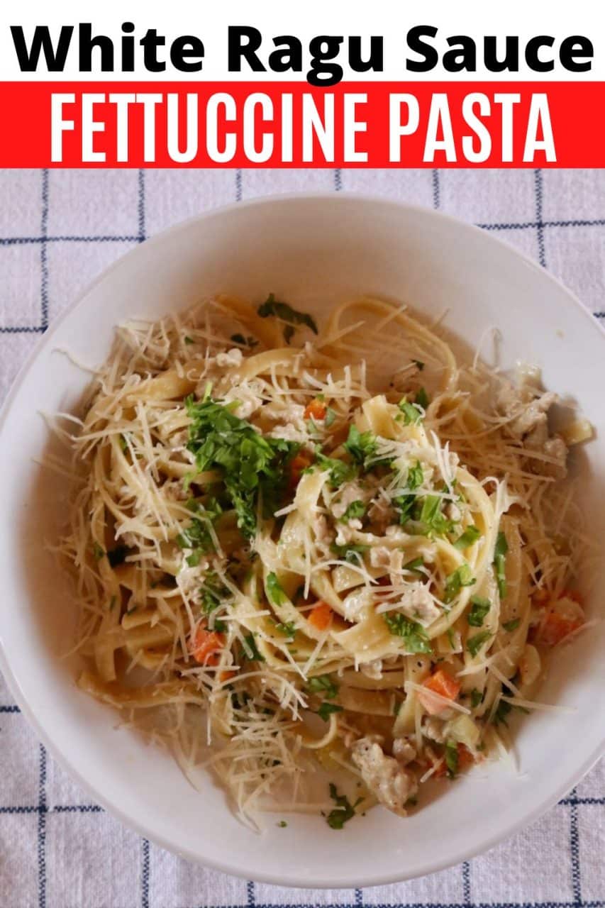 Fettuccine with White Ragu Pasta Sauce | dobbernationLOVES